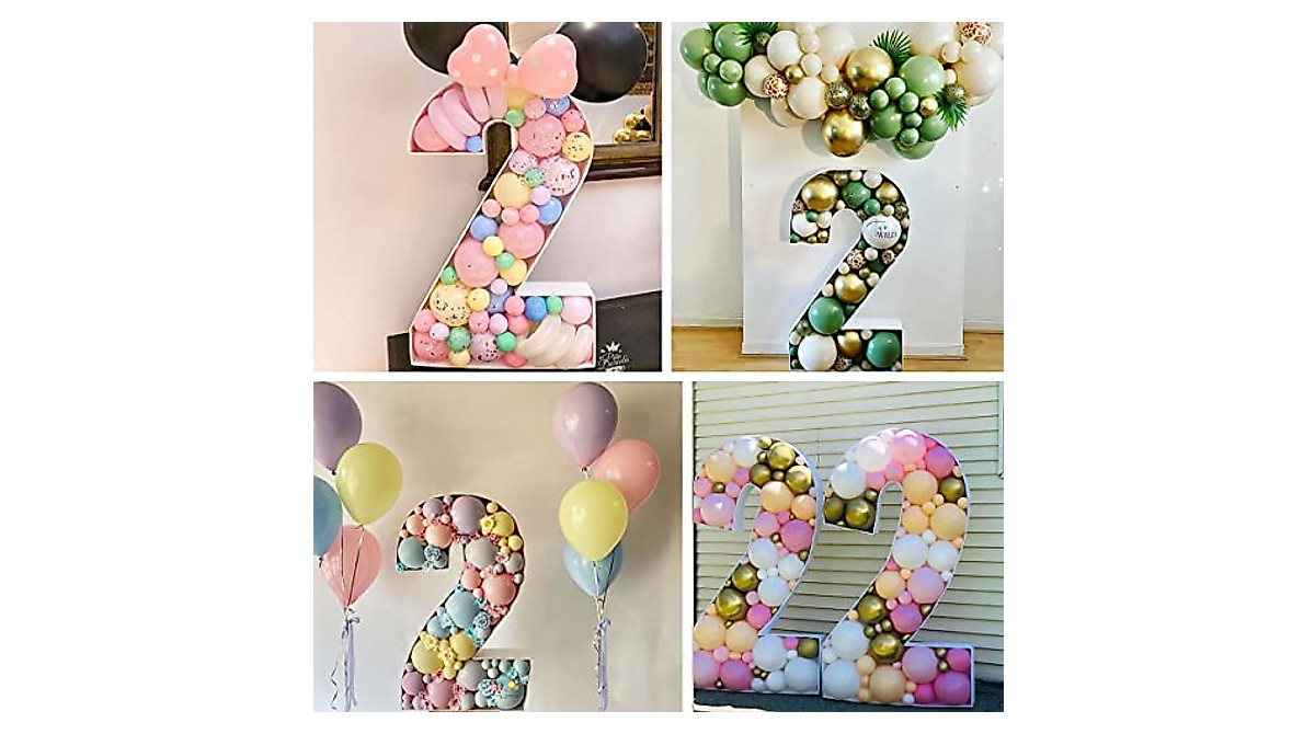 3FT Mosaic Balloon Frame Number 2 DIY Kit for Party Decor