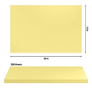 120 Sheets of Ivory/Light Yellow Tissue Paper - 15" x 20" Packing Paper Sheets for Moving - 10lb Wrapping Paper - Newsprint Paper for Packing, Moving Supplies & Protecting Items Crown Display