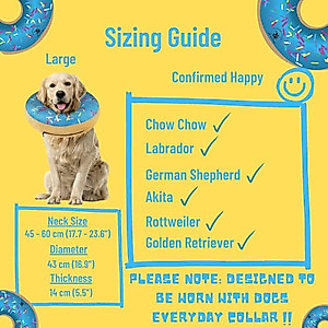 Dog Donut Collar | Great Alternative to a Traditional Dog Cone or a Soft Dog Cone Collar | Our Inflatable Dog Cone is an Excellent Cone for Dogs After Surgery | Dog Cones for Large Dogs (Blue)