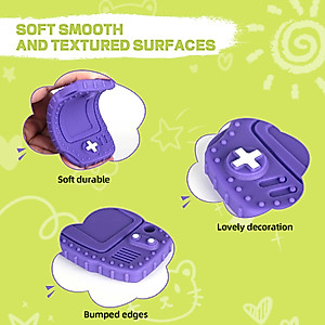 Fu Store 4-Pack Silicone Teething Toys for Infant Toddlers, Remote Control Game Controller Shape Teethers for Babies Chew Toys Relief Soothe Babies Gums Set, BPA Free/Dishwasher and Refrigerator Safe