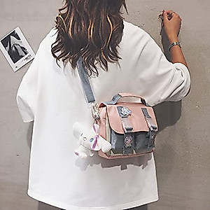 Kawaii Shoulder Backpack Korean Students Totes Schoolbag with Pins Crossbody Bag