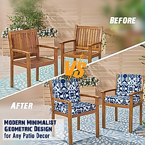 PRIMEPATIO 19x19 Outdoor Cushions Patio Furniture Cushion Set, Deep Seat Patio Chair Cushion & Foam Back Cushion, Outside Couch Sofa Replacement Cushions, Waterproof Outdoor Seat Cushions (Navy)