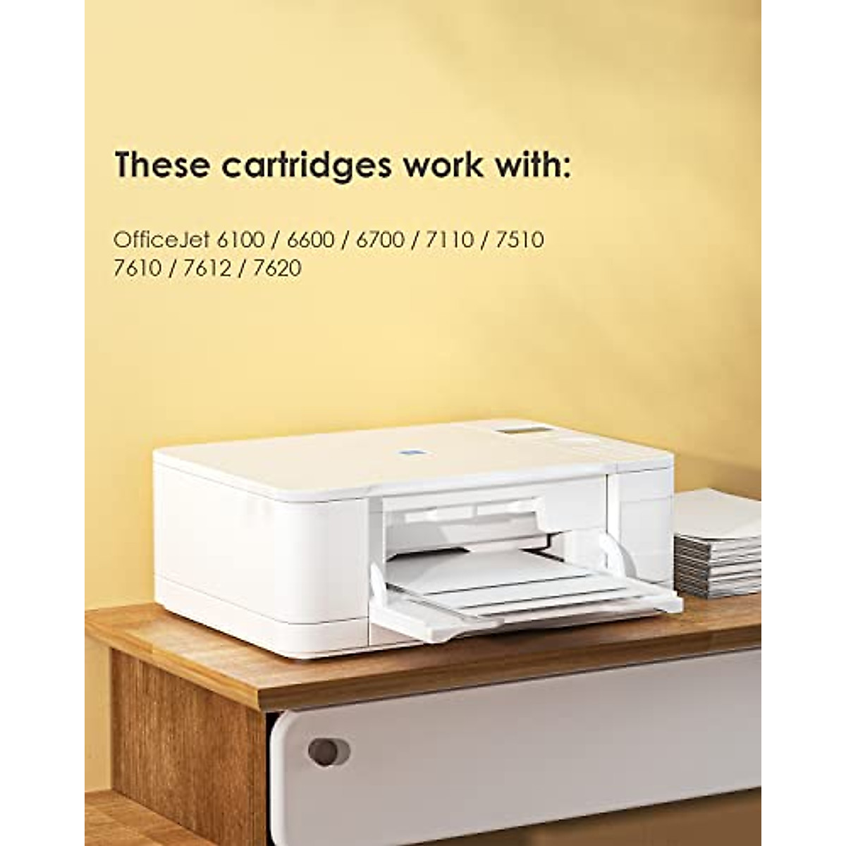 932 XL 933 XL Ink Cartridges Compatible for HP 932XL 933XL Ink Cartridges Combo Pack for HP Officejet 6100 6600 6700 7110 7510 7610 7612 Printer (Black, Cyan, Magenta, Yellow-4 Packs)