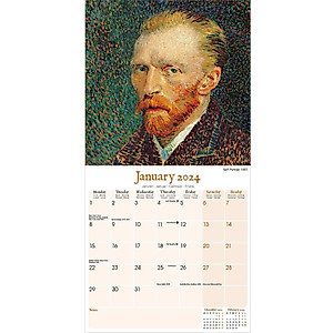 2023 2024 Van Gogh Calendar - Artists Monthly Wall Calendar - 12 x 24 Open - Thick No-Bleed Paper - Giftable - Academic Teacher's Planner Calendar Organizing & Planning
