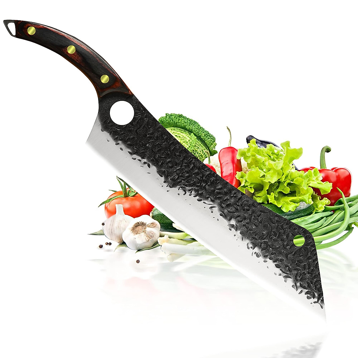 XYJ 12 Inch Extra Long Chef Knife Full Tang Razor Sharp Watermelon Slaughter Knives (Style4)