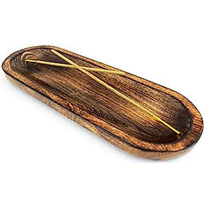 Kaizen Casa Incense Burner Stick Holder Ash Catcher Wooden Handmade Modern Gift Wood Home Decor Size 11 X 4 X 1.2Inches
