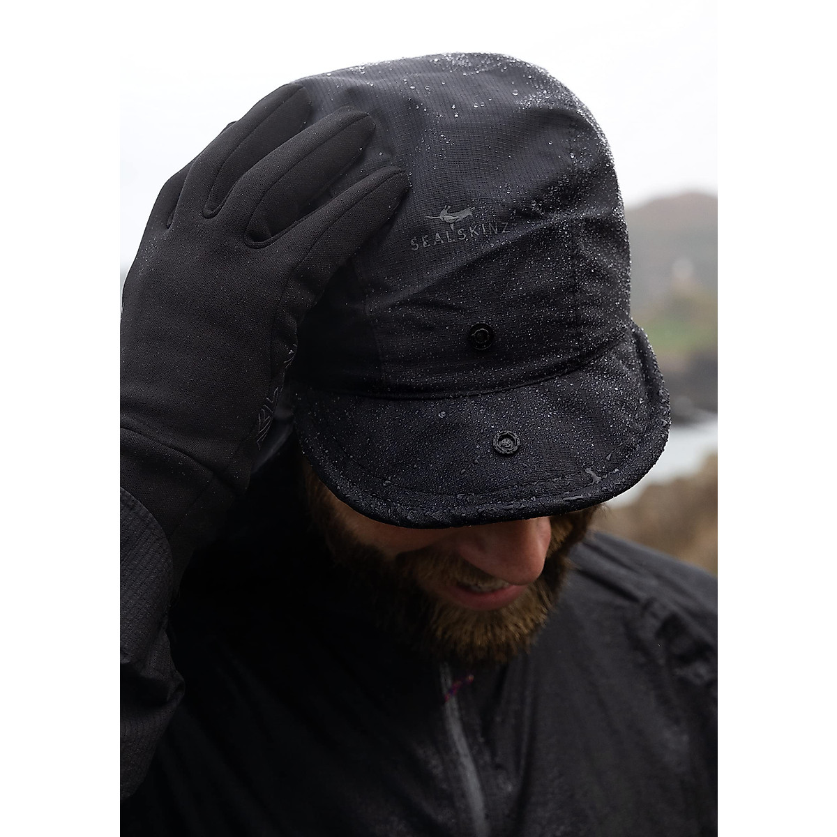 SEALSKINZ Unisex Waterproof Extreme Cold Weather Hat, Black, Large