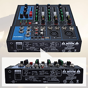 Professional 4/7 Channel Live Studio Audio Sound USB Compact DJ Mixer Mixing Console (4 Channel)