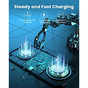 Dual Wireless Charger for Samsung Galaxy Watch and Phone, Duo Charging Pad for Galaxy Watch 4/3,Active 2/1,Gear S4/S3, S21/S20/S10/S9/S8/Note 20/10/9, Charging Station for Galaxy Buds 2/+/Pro/Live