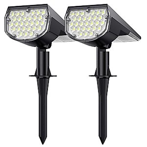 Solar Lights Outdoor, 28 LED Solar Landscape Spotlights 2-in-1 Solar Powered Landscaping Lamps Adjustable Wall Lights for Garden, Driveway,Patio etc