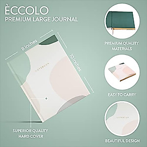 Eccolo Large Lined Journal Notebook, Hardbound Cover, Writing Journal, 256 Ruled Ivory Pages, Gilded Edge, Two Ribbon Bookmarks, Lay Flat, Desk Size for Work or School, Abstract (8x10 inches)