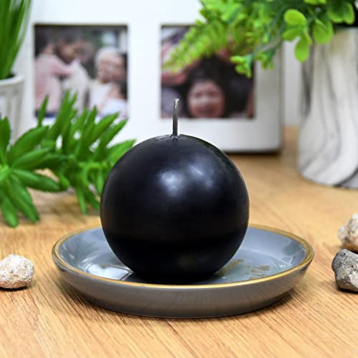 Zest Candle 6-Piece Ball Candles, 3-Inch, Black