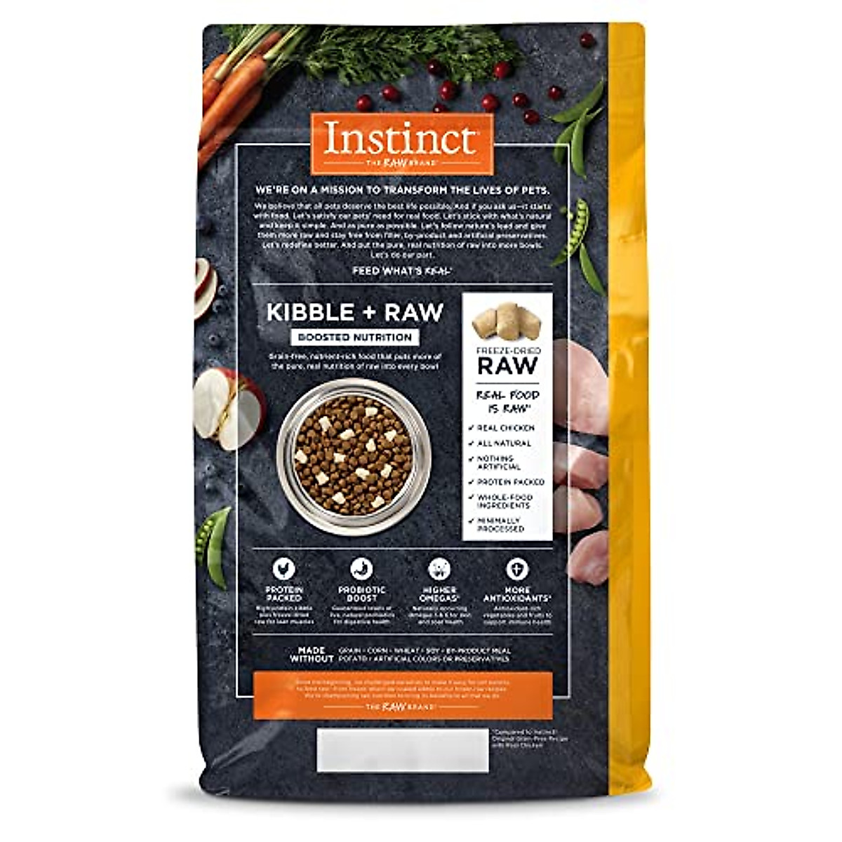 Instinct Raw Boost Grain Free Dry Dog Food, High Protein Real Chicken Kibble + Freeze Dried Raw Dog Food, 21 lb. Bag