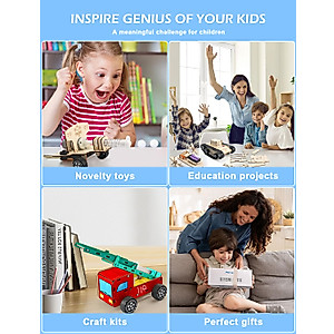 Poraxy STEM Kits for Kids Ages 8-10-12, 6 Set Model Car Kits, 3D Wooden Puzzles, Educational Science Experiment Projects Crafts Kits, Building Toys, Gifts for Boys and Girls 8 9 10 11 12 13 Year Old