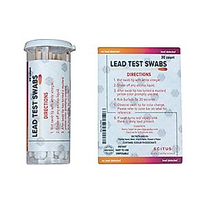 SCITUS know, understand Lead Test Kit with 30 Testing Swabs Rapid Test Results in 30 Seconds Just Dip in White Vinegar to Use Lead Testing Kits for Home Use, Suitable for All Painted Surfaces