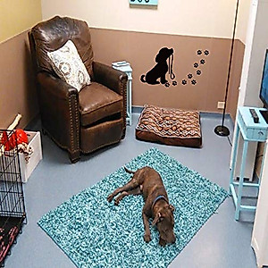 Fencosyn Dog Paw Prints Vinyl Wall Decal Removable Pet Stickers for Kids Boys Girls Baby Nursery Bedroom Decor