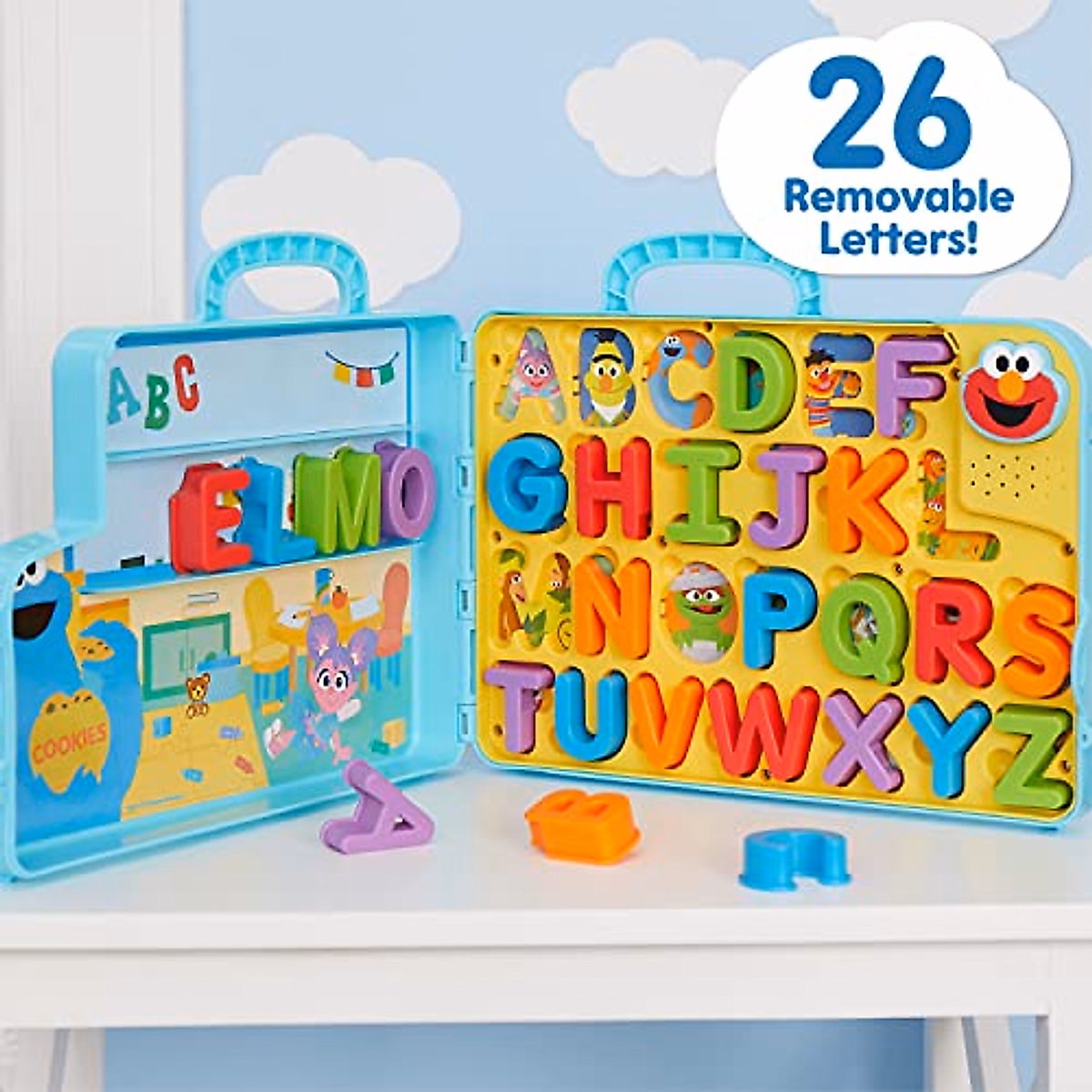 Just Play Sesame Street Elmo’s Learning Letters Bus Activity Board, Preschool Learning and Education, Officially Licensed Kids Toys for Ages 2 Up, Gifts and Presents