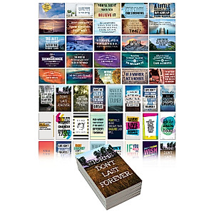 Better Office Products Motivation Inspiration Affirmation Cards, 120 Pack, 2 Each of 60 Unique Assorted Designs, Encouragement Card Deck, 2" x 3.5" (Business Card Size)