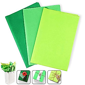 MR FIVE Assorted Green Tissue Paper Bulk,29.5"x 19.6",Green Tissue Paper for Gift Bags,30 Sheets Gift Wrapping Tissue Paper,Crafts and DIY,Gift Wrapping Paper for Easter Wedding Holiday, 3 Colors