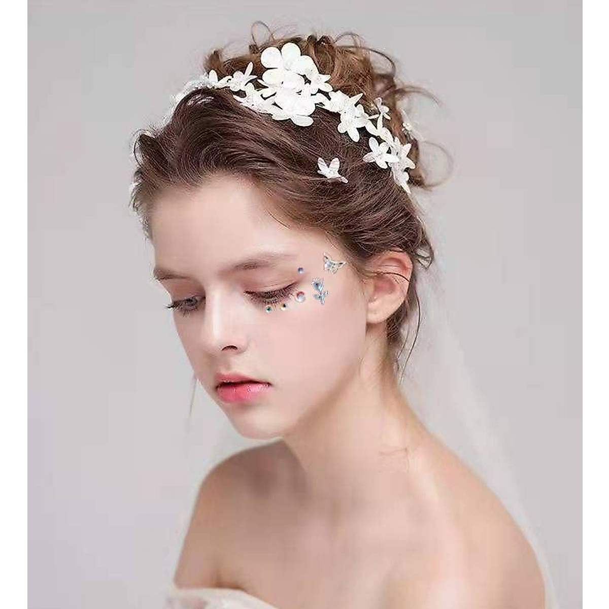 WUIOS Face Gems Stick on Eyes Face Body Rhinestones for Women Body Face Eyes Gems Crystals Rhinestone Gems Stickers for Face Eye Makeup Taylor Gems (Butterflies)