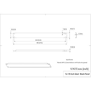 QiaoYoubang 5 Pack of 1U Blank Panel - Metal Rack Mount Filler Panel for 19in Server Rack Cabinet or Enclosure, Black (1UBP5PC)