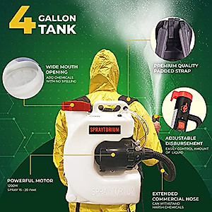 PetraTools Electric Disinfecting Fogger Backpack Sprayer - 4 Gallon Mist Blower with Extended Commercial Hose for Sanitation Spraying & Pest Control - Disinfection Fogger (Backpack Sprayer)