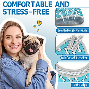 Supet Dog Grooming Hammock Harness for Cats Dogs, Relaxation Pet Grooming Hammock Restraint Dog & Small Animal Leashes Sling fo (Coral Blue, M（ Legs Spacing：9"-12.5" / Max W：50LBS ）)