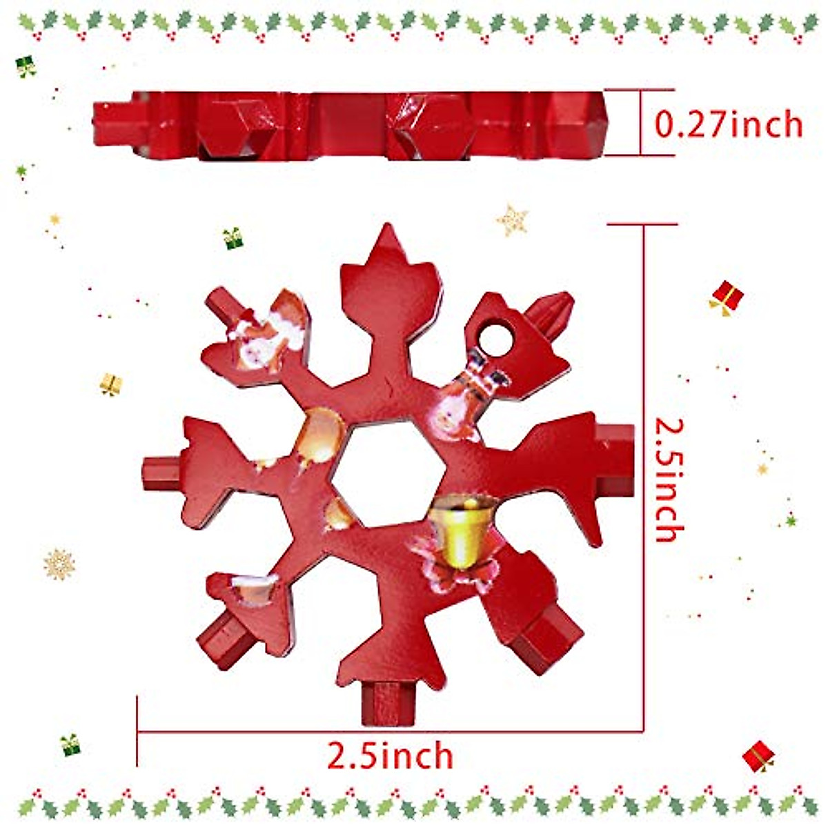 18 in 1 Snowflake Multitool,3 Pack Stainless Steel Snowflake Tool,18-in-1 Star Tool Snowflake Wrench Snowflake Bottle Opener,Best Gifts for Christmas