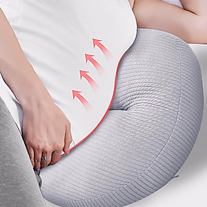 Pregnancy Pillow for Pregnant Women Side Sleeper, Soft Adjustable Double Wedge Body Pillow Side Sleeping Nursing Pillow Maternity Pillow for Body Waist Belly Back Support, With Detachable Pillow Cover