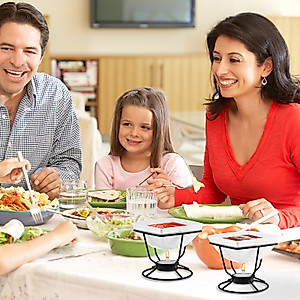 Fabbay 8 Set Ceramic Butter Warmers for Seafood with 32 Tealight Candles 4oz Butter Warmer Pot Ceramic Bowl for Chocolate Butter Cheese Fondue Food Crab Lobster, Dishwasher Microwave Oven Safe