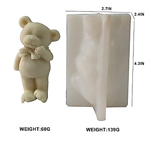 Candle Molds，Resin Molds 3D Silicone Mold for Candle Making Molds Candle Making Kits Moulds for Soaps Wax Clay Plaster Silicone Candles Resin Mould for Art Crafts and Festival Decoration (Color : Bea