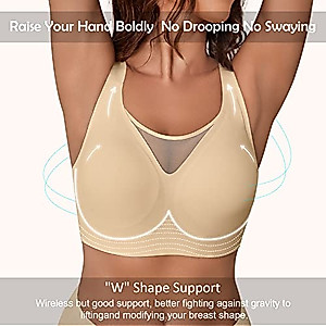 Sports Bras for Women High Support Large Bust Full Coverage Seamless Bras Push Up Bras for Women Comfortable Bras for Women,Nude L