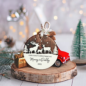 Family Christmas Ornaments - First Time Parents Gifts for Christmas - New Mom Gift, First Time Mom Gift - First Time Dad Gifts - Babys First Christmas - First Christmas as Mommy and Daddy Ornament