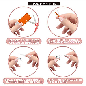 Ring Size Adjuster Invisible Ring Size Adjuster for Loose Rings Ring Adjuster Size Fit Any Rings Ring Guard Reducer, 8 Sizes (16 Pieces)