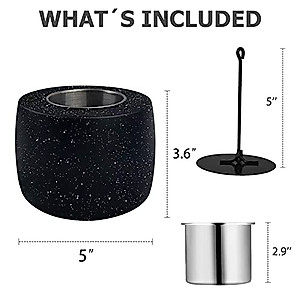 JORRLOB Tabletop Fire Pit, Table top fire Pit Bowl, Long Burning Alcohol Mini Fire Pit, Smokeless Fire Pit, Fire Bowl, Mini Personal Fireplace for Indoor Outdoor Patio, Round Fire Bowl