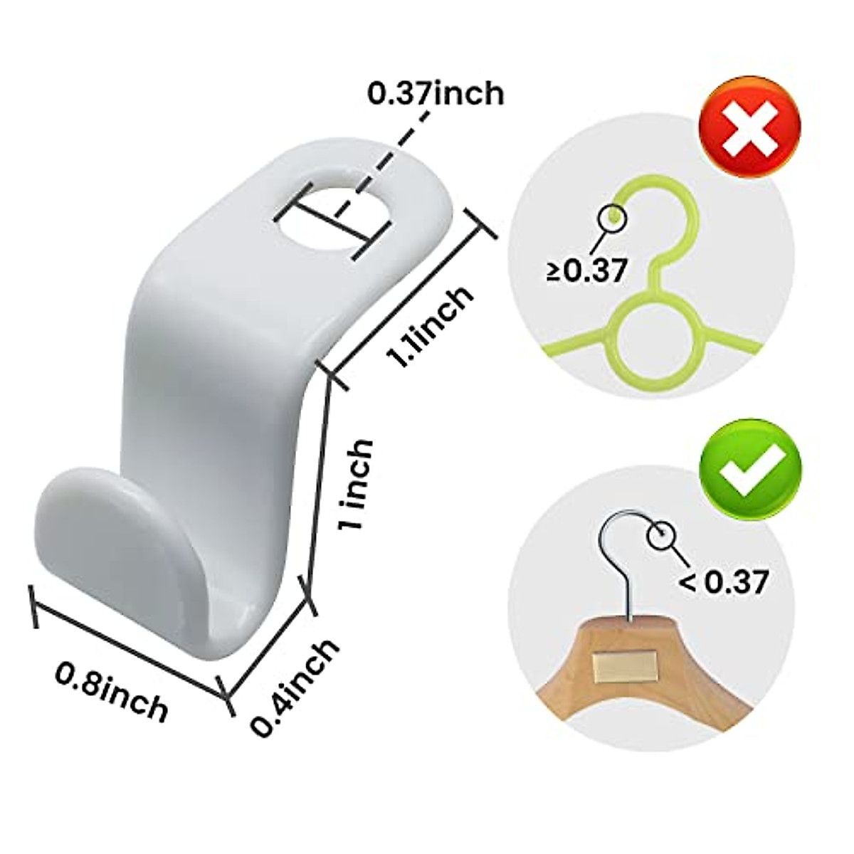 110 PCS Hanger Connector Hook, Hanger Extender, Space Saving for Heavy Clothing Hangers or Closets