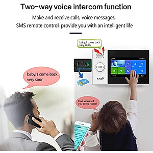 Touch Screen Alarm System for Whole House Security, WiFi Wireless Home Alarm 20 Piece Kit with Siren, PIR Motion Sensor, Remote Controls, Window/Door Sensor,Support SMS Push