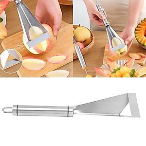 Stainless Steel Fruit Carving Knife, Antislip Engraving Blades Fruit Carving Tool V Shape Channel Knife Triangular Shape Vegetable Knife DIY Food Carving for Home Kitchen
