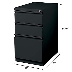 Hirsh Industries 3 Drawer Mobile File Cabinet File in Black