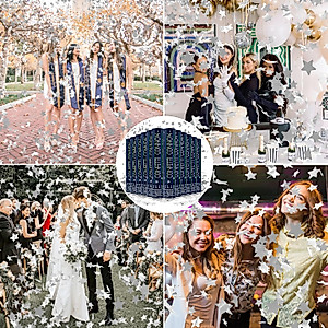 Confetti Cannon Sliver 12Pack Confetti Poppers 12Inch Confetti Party Poppers with Silver Star Confetti Bulk Streamer Blaster Shooter for New Year Christmas Birthdays,Weddings,Graduation Decorations