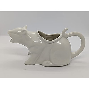 Kitcheness Puking Cat Gravy Bowl, funny kitty gravy boat, cat puking gravy boat, porcelain cat gravy boat, barfing cat shaped novelty gravy boat thanksgiving, christmas gravy boat (White)