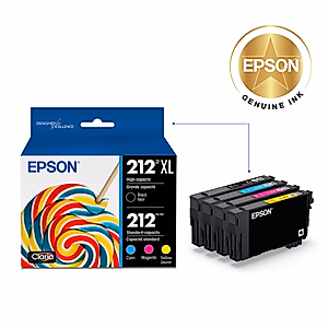 EPSON T212 Claria -Ink High Capacity Black & Standard Color -Cartridge Combo Pack (T212XL-BCS) for select Epson Expression and WorkForce Printers