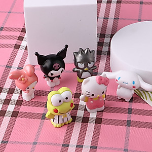 6 Pack Cute Cartoon Birthday Cake Topper, Kids Birthday Party Supplies Decorations,Bouquet,Charms