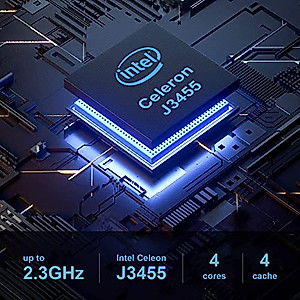 Mini PC Windows 10 Pro 8GB DDR3 128GB SSD Intel Celeron J3455 Processor(up to 2.3GHz) Mini Computer Dual Display at 4K HD Gigabit Ethernet 2.4G+5G Dual-Band WiFi BT 4.2