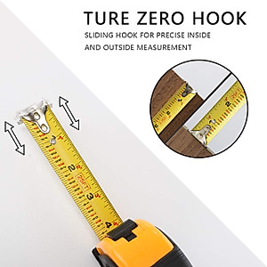 LAND 25Ft Retractable Measuring Tape - 2 Pack Heavy Duty Tape Measure, Inch/Metric Double Scale, Sturdy Matte Blade, Magnetic Hook For Measurement Alone, TPR Rubber Protective Case (25FT(2 PACK))