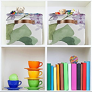 Rectangular Storage Boxes,Violet Lilac Branches Isolated On Fabric Storage Bin Organizer,collapsible Storage Basket For Toy,Clothes,books,shelves Basket