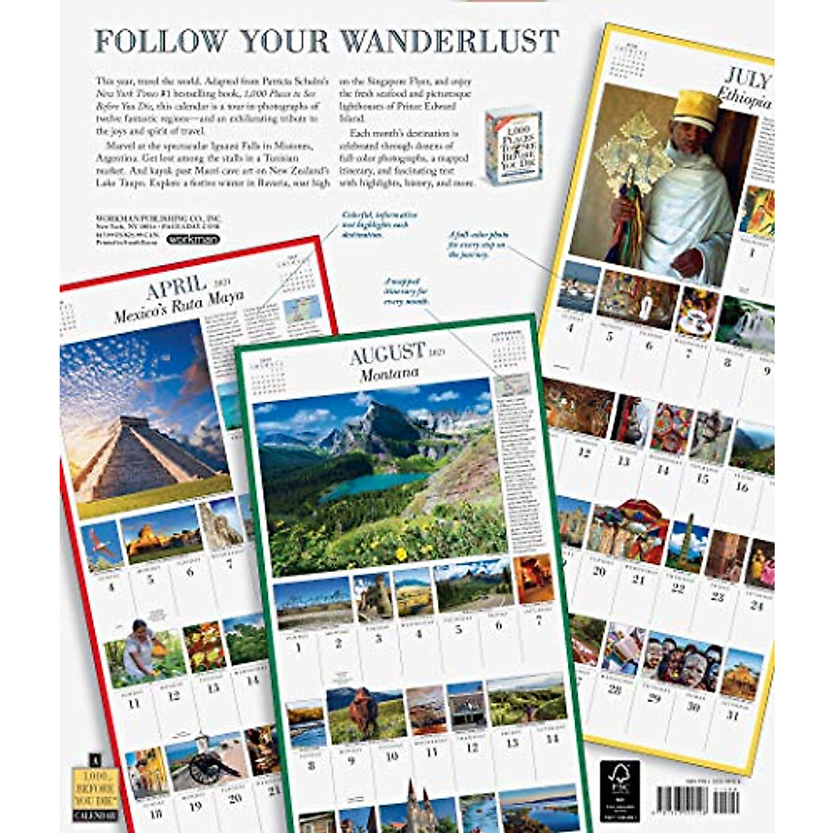 1,000 Places to See Before You Die Picture-A-Day Wall Calendar 2021