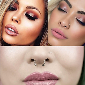 Kridzisw 18G Nose Ring Stud Piercing Jewelry for Women 316L Stainless Surgical Steel Silver Diamond Crystal Straight Opal Nose Ring Stud Hoop Earrings Bar Pin Bone Pink Piercing Jewelry Women Men 2mm