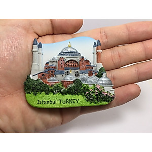 WitnyStore Tiny Hagia Sophia in Istanbul, Turkey Türkiye Western Asia Tourist Attractions Resin Refrigerator Magnet Traveler Souvenir Gift Memento 3D Fridge Magnets