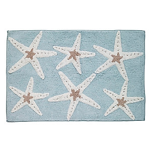 Avanti Linens - Bath Mat, Cotton Bath Rug, Guest Bathroom Essentials, Seashell Inspired Home Decor (Sequin Shells Collection, 20" x 30")